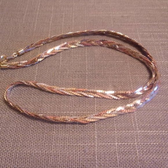 Vintage | Jewelry | Vintage Tri Color Braided Chain Necklace 2 L | Poshmark